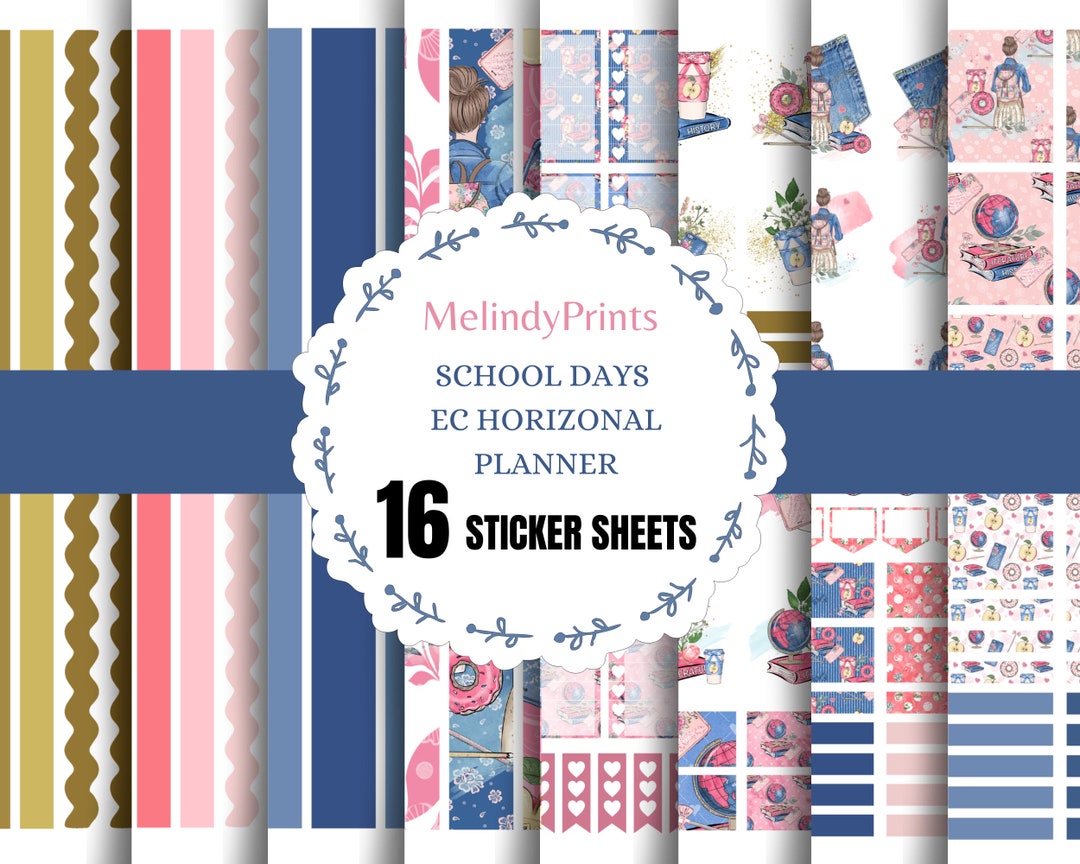 School Days EC Horizontal Planner Stickers! 16 Pages Printable Planner ...
