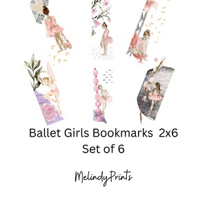 Ballet Girls Printable Bookmarks 2x6 PRINTABLE DOWNLOAD - Etsy