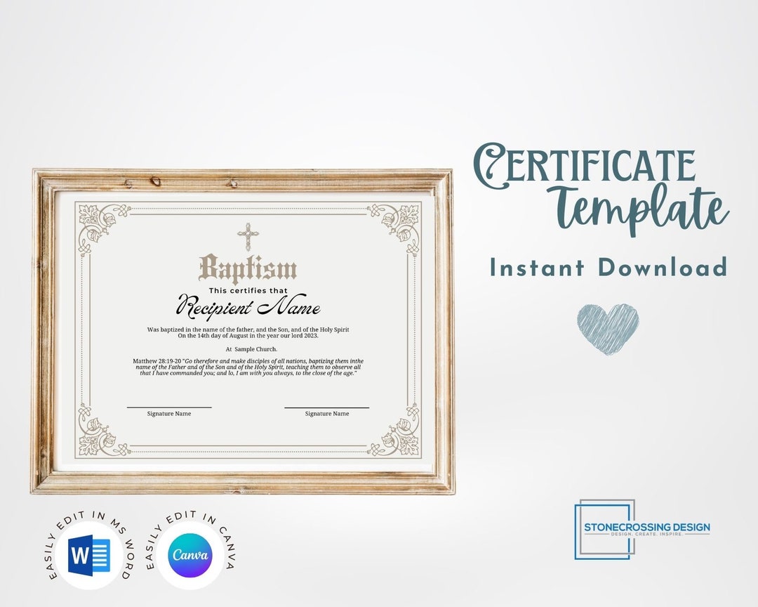 Editable Baptism Template. Baptism. Child Dedication. Printable ...