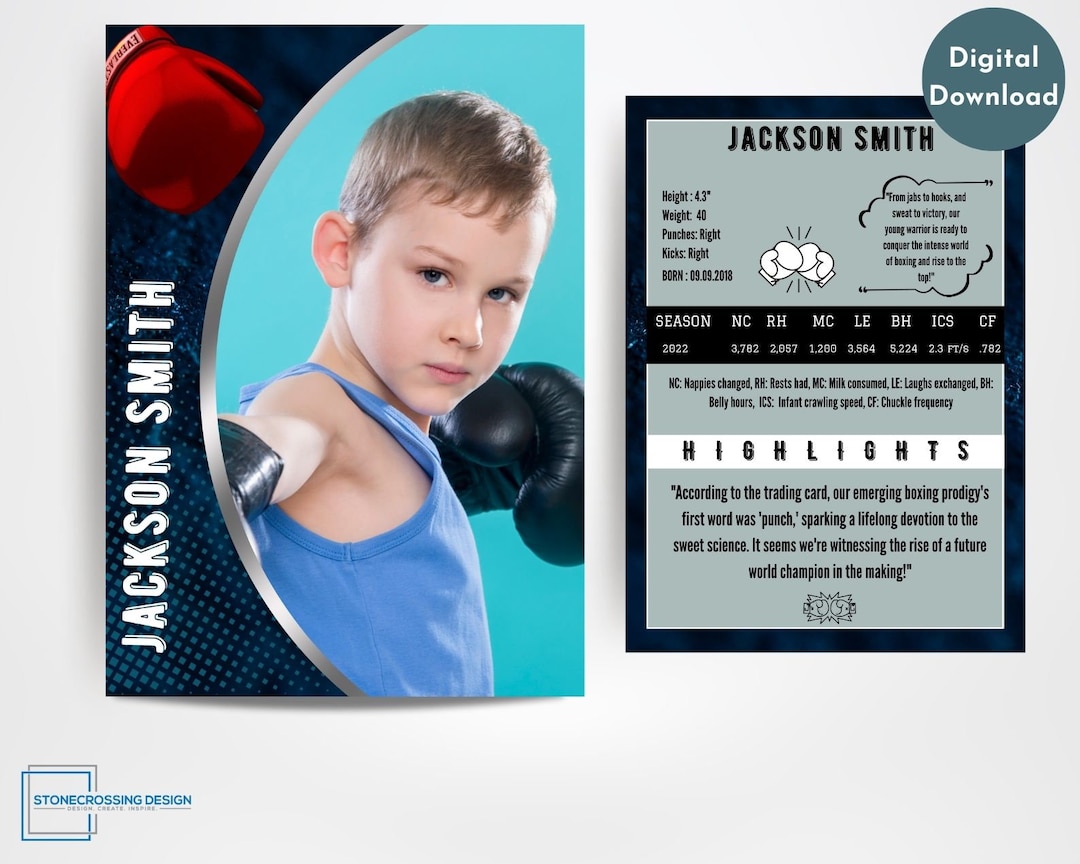 Boxing Trading Card Template | Trading Card Template | Canva Template ...