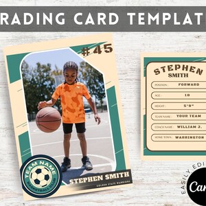 Basketball Trading Card Template Trading Card Template - Etsy