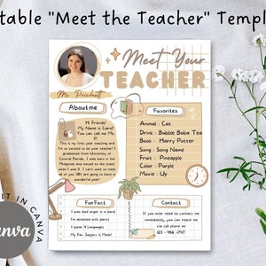 Editable Template for Meet the Teacher. Welcome Letter to School. First ...