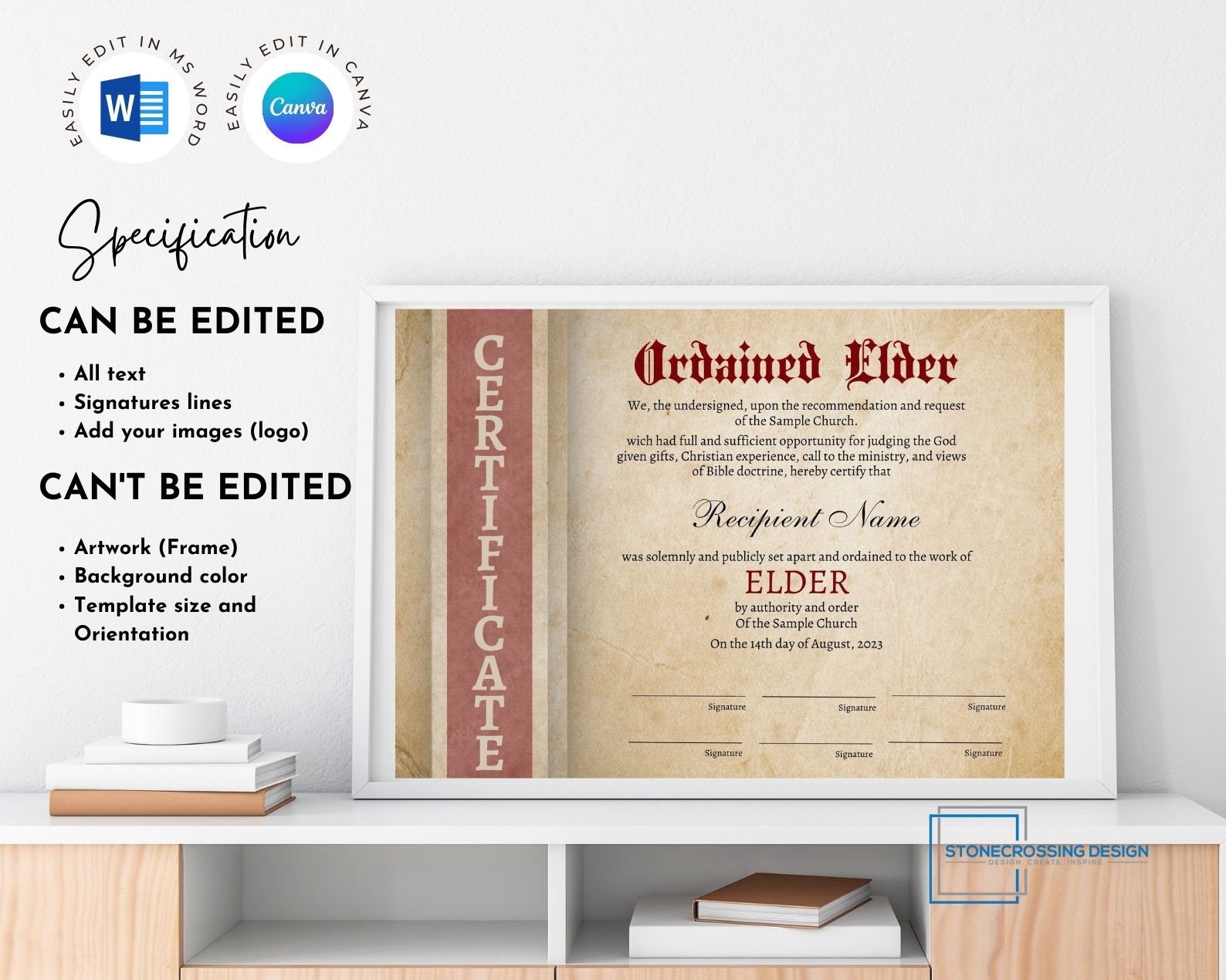Editable Certificate of Ordination Template. Ordained Minister ...