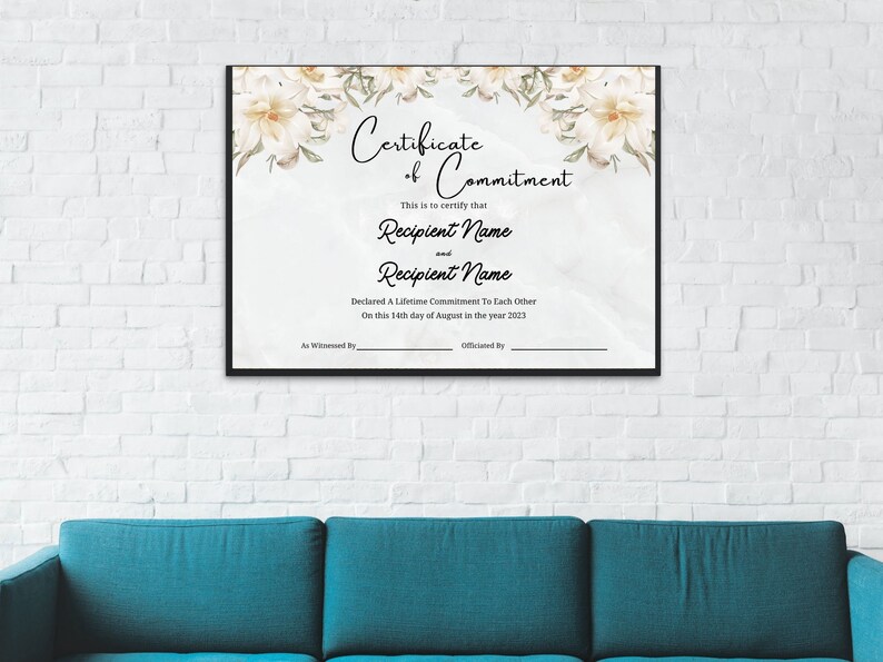 Editable Certificate of Commitment. Editable With Canva or - Etsy