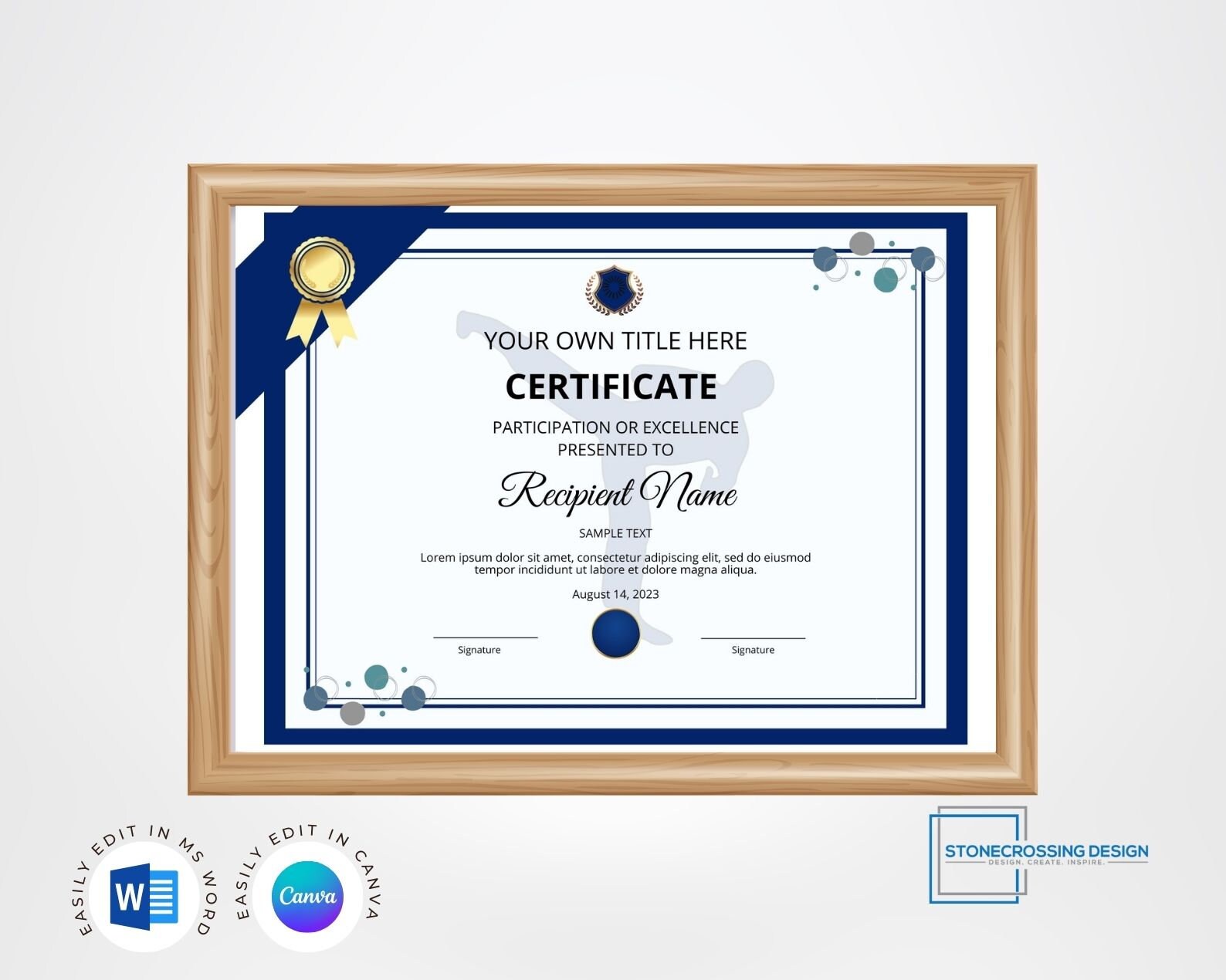 Editable Karate Martial Arts Certificate Template With Photo. Award ...