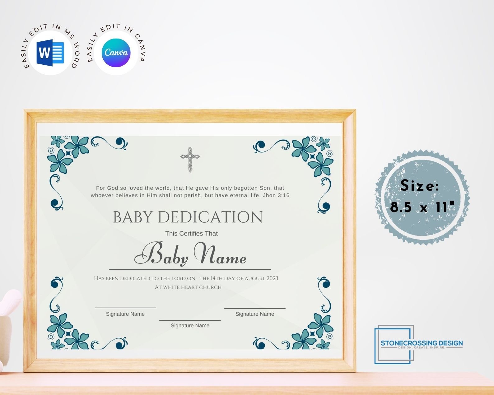 Editable Baby Dedication Template. Baptism. Printable - Etsy