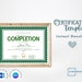 Editable Certificate of Completion Template. Award Template. Printable ...