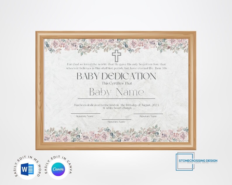 Editable Baby Dedication Template. Baptism. Printable - Etsy