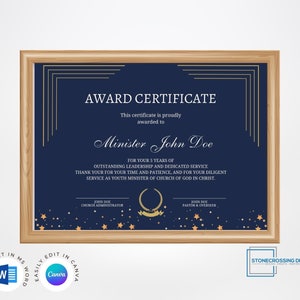 Editable Award Certificate. Recognizing Excellence and Achievement ...