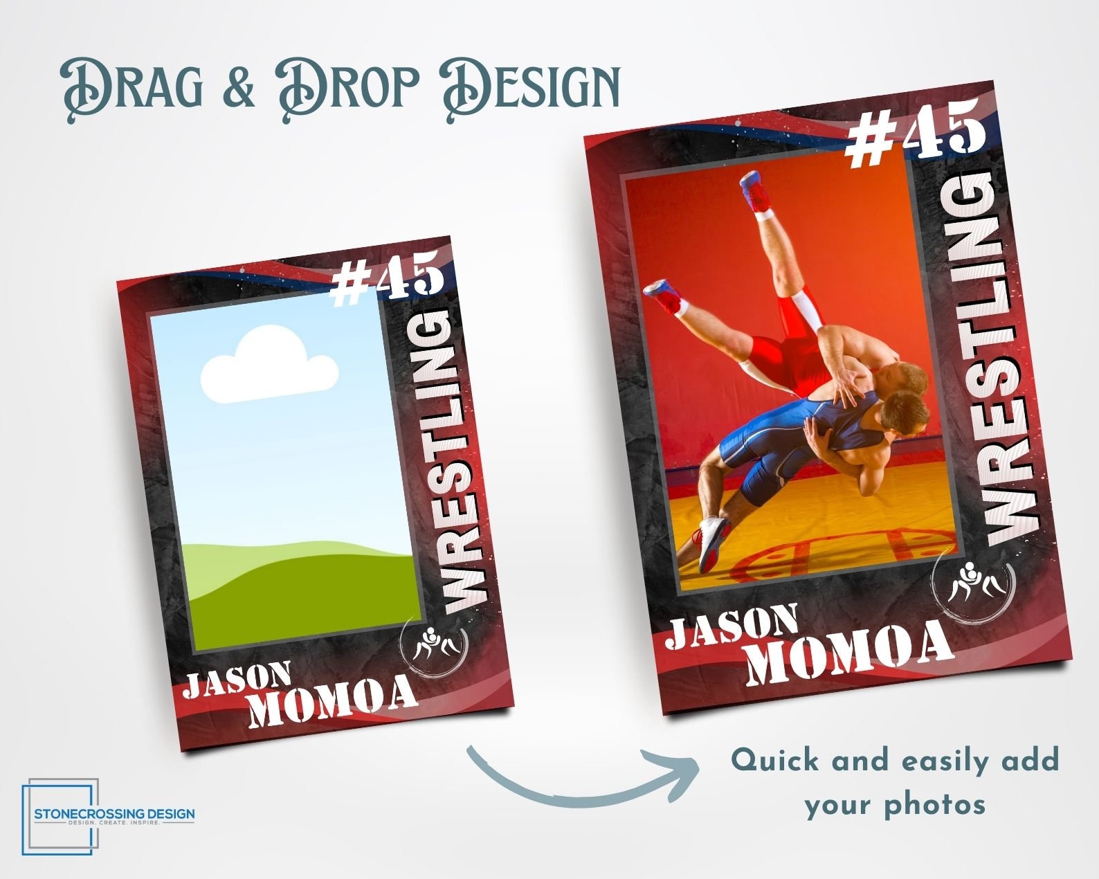 Wrestling Trading Card Template | Trading Card Template | Canva ...
