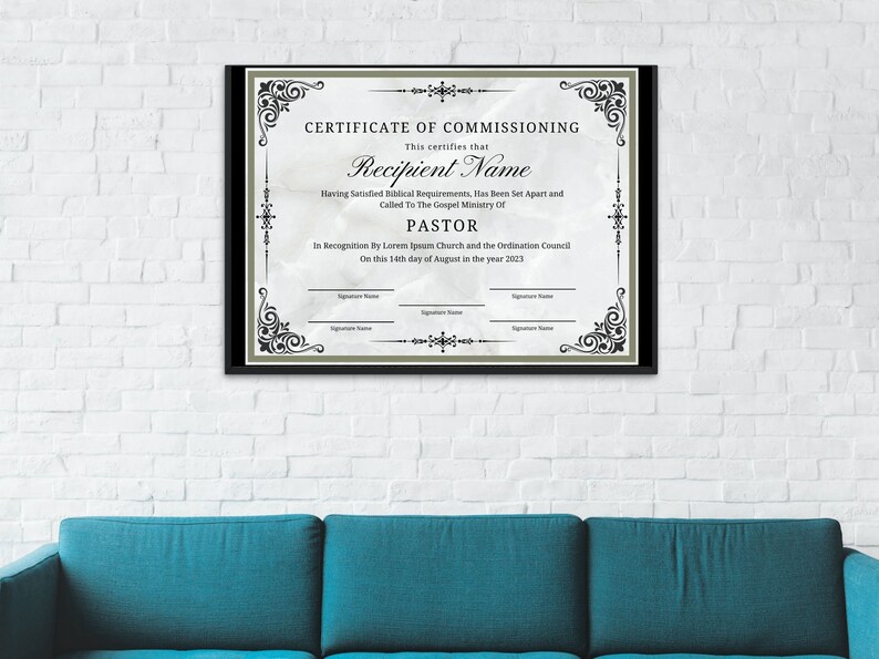 Editable Certificate of Commissioning. Editable With Canva or - Etsy
