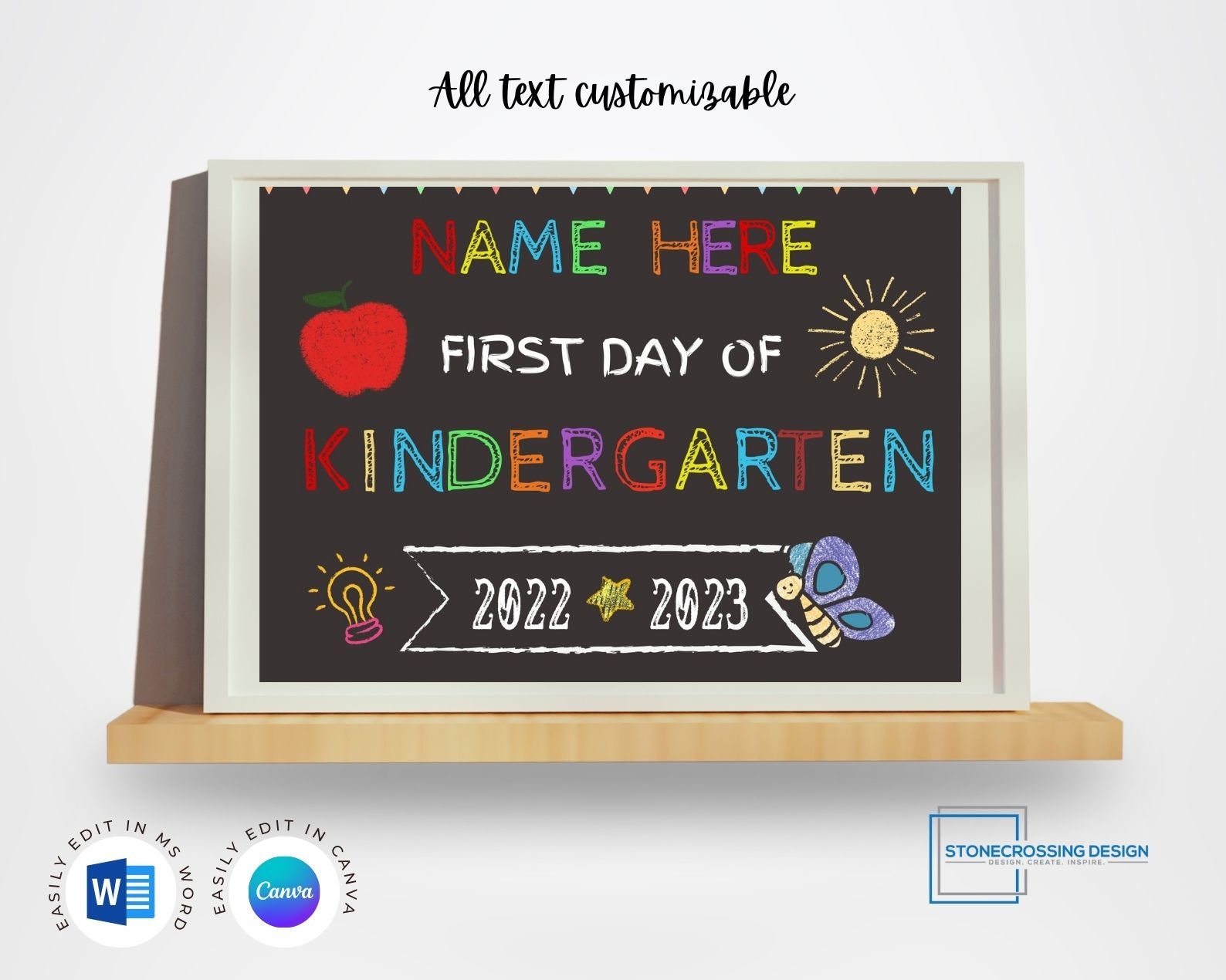 Editable Kindergarten Certificate. Printable Certificate. Editable With ...