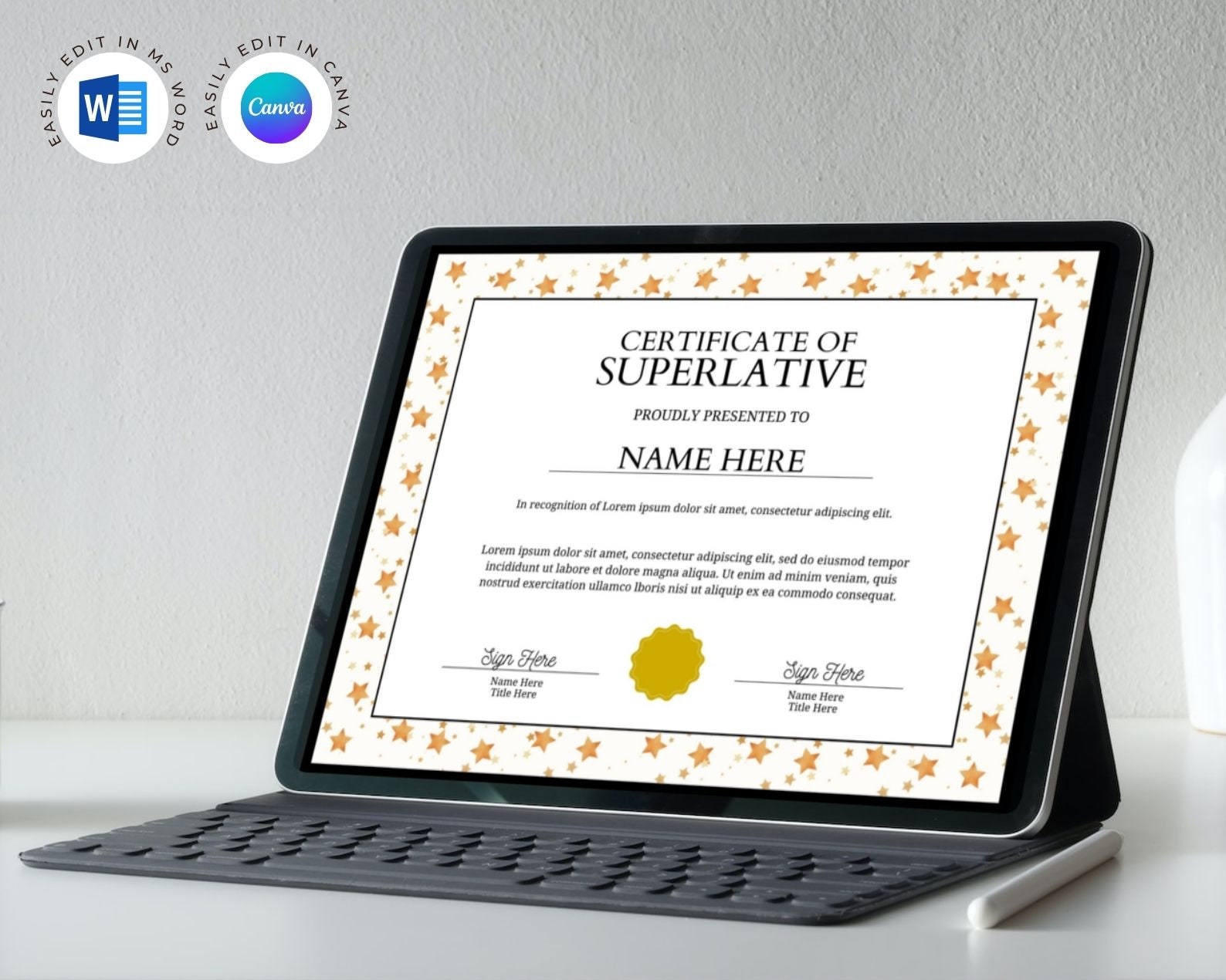 Editable Certificate of Superlative. Award Template. Printable ...