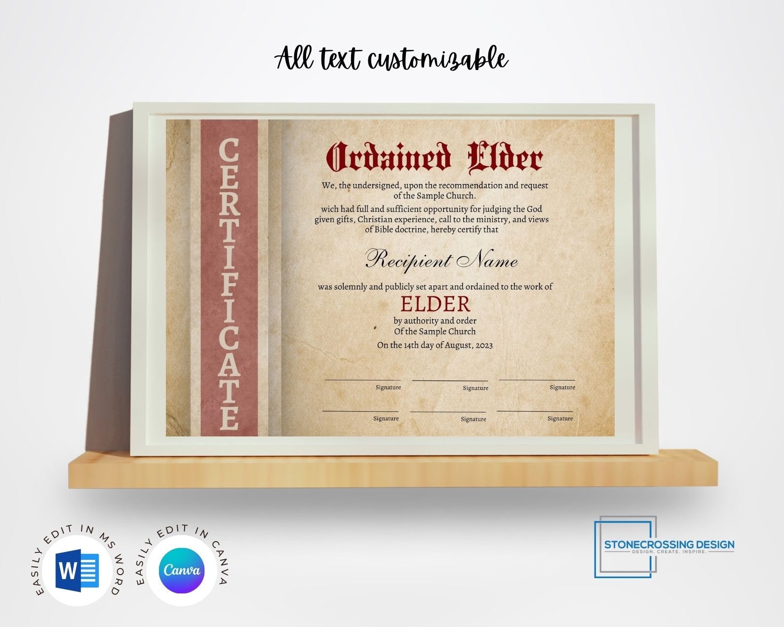 Editable Certificate of Ordination Template. Ordained Minister ...