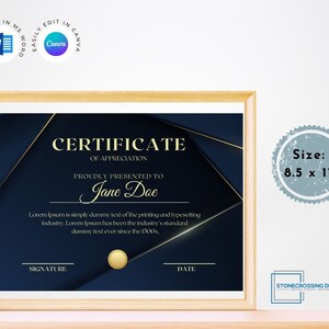 Editable Certificate of Achievement Template. Award Template. Printable ...