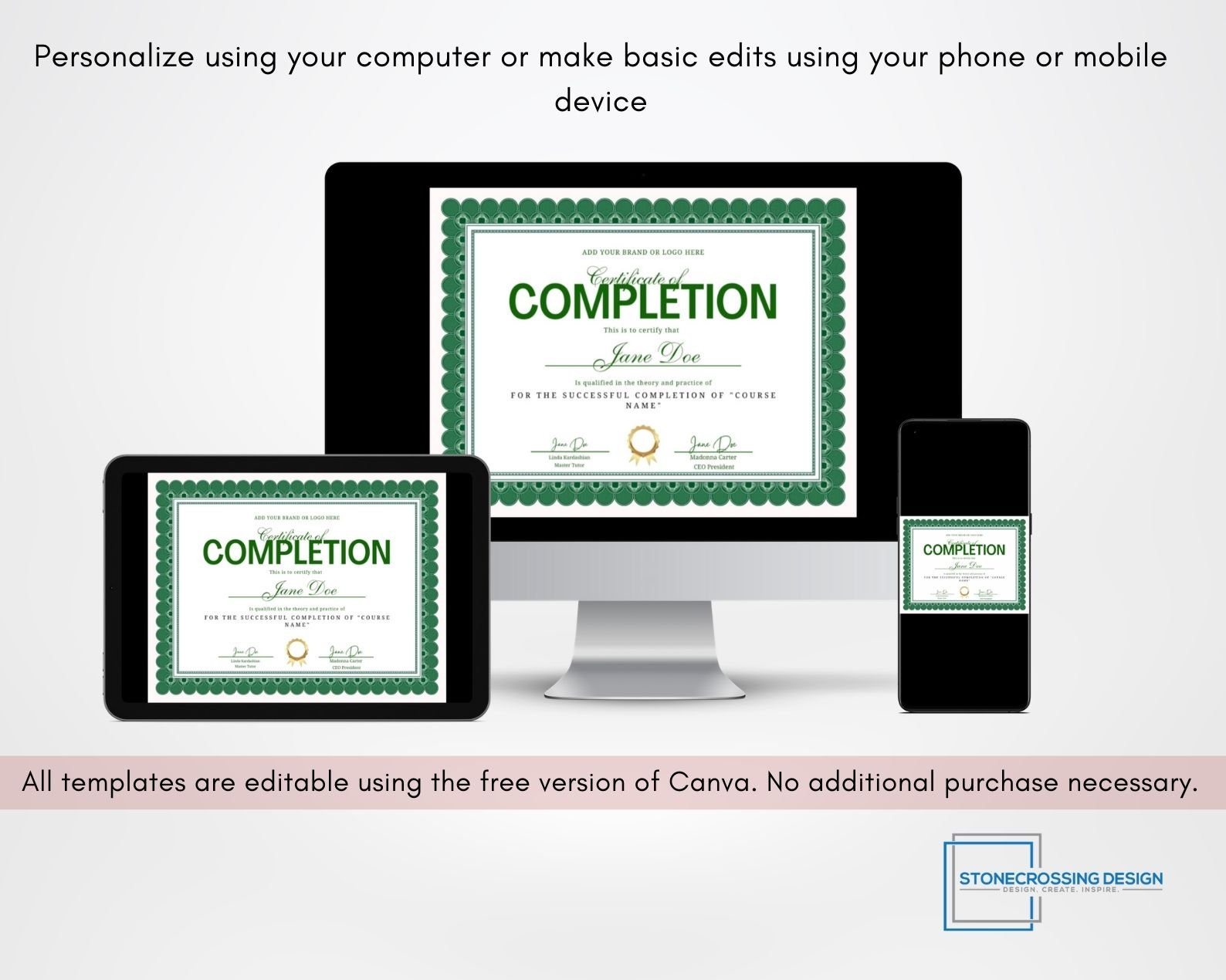 Editable Certificate of Completion Template. Award Template. - Etsy