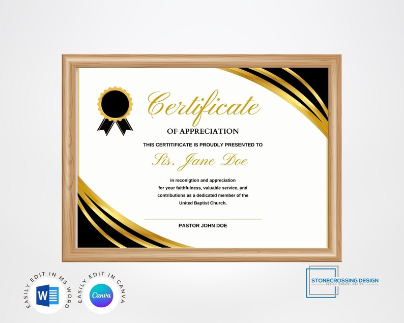 Editable Certificate of Appreciation. Award Template. Printable ...