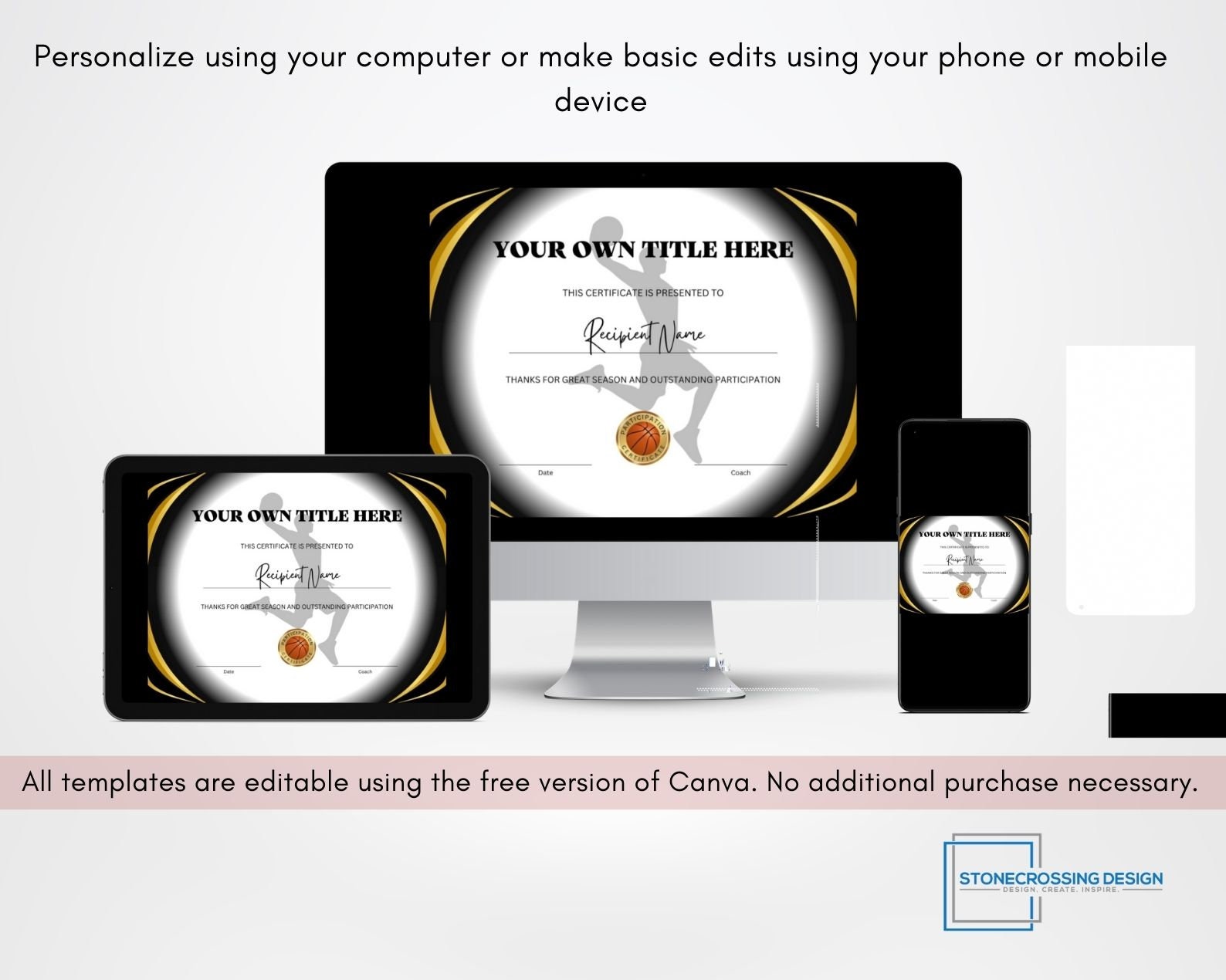 Editable Basketball Sports Certificate. Recognizing Sporting - Etsy