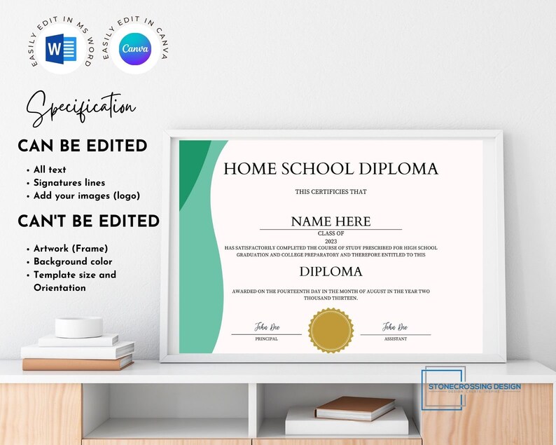 Editable Diploma Certificate - Recognizing Academic Achievement ...