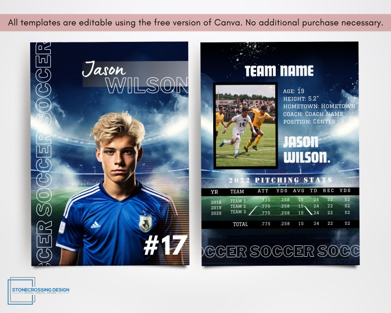 Boys Soccer Trading Card Template | Trading Card Template | Canva ...