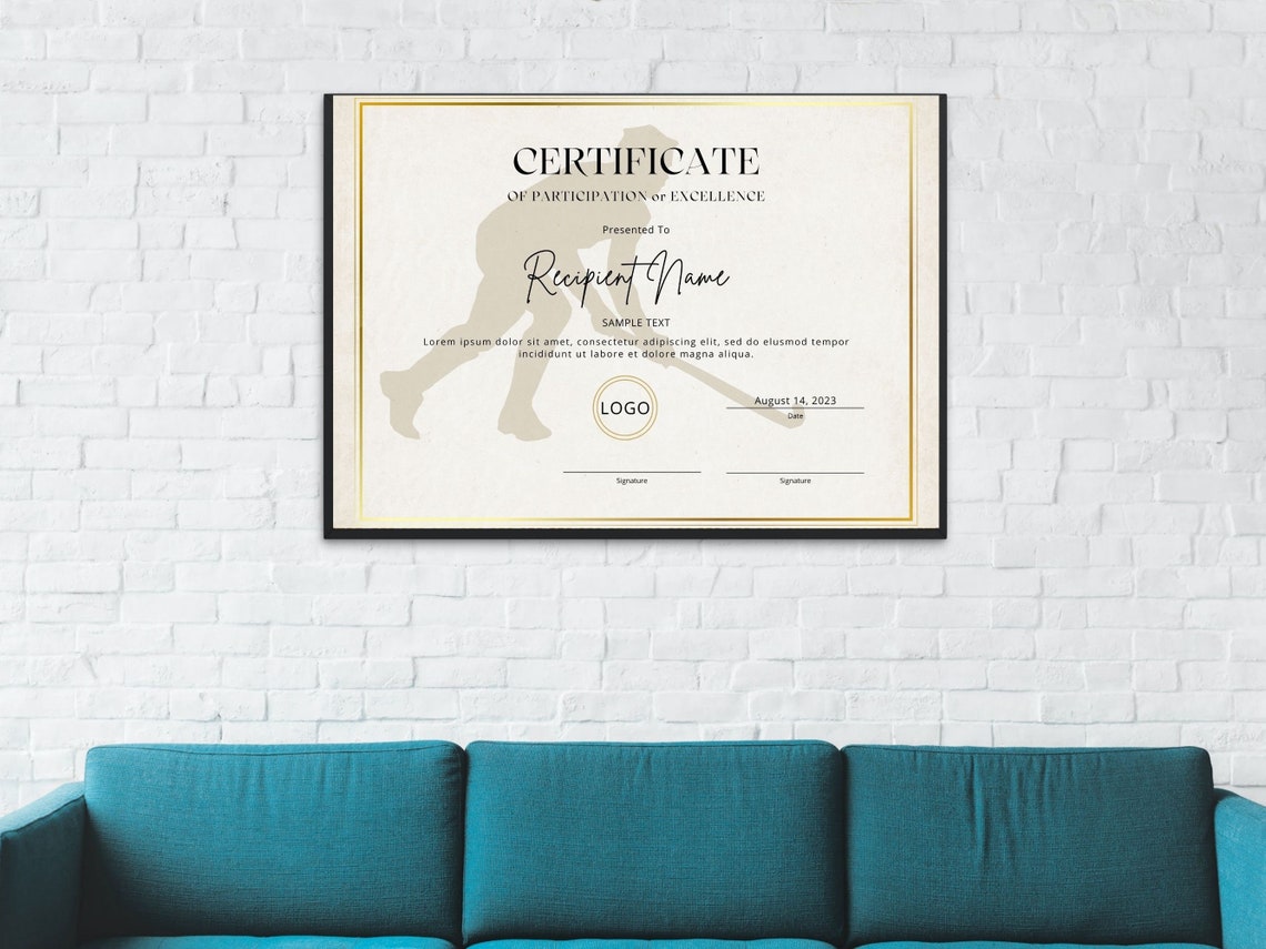 Editable Certificate of Participation or Excellence. Football - Etsy