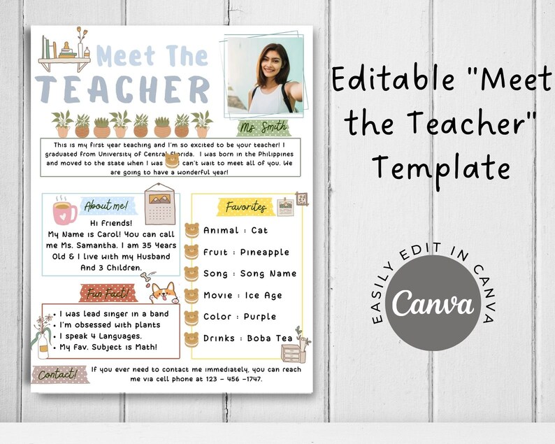 Editable Template for Meet the Teacher. Welcome Letter to School. First ...