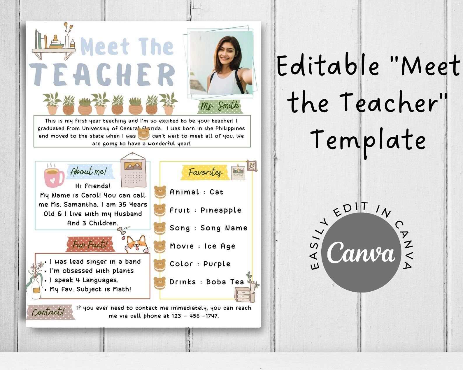 Editable Template for Meet the Teacher. Welcome Letter to School. First ...