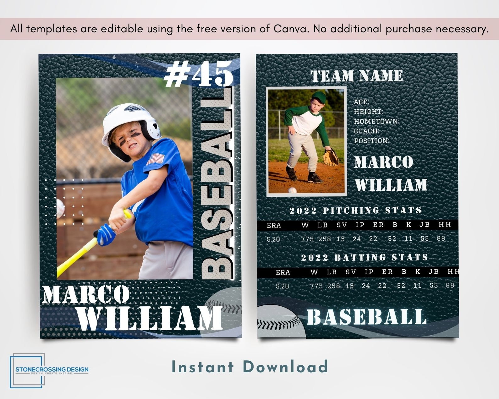 Baseball Trading Card Template | Trading Card Template | Canva Template ...