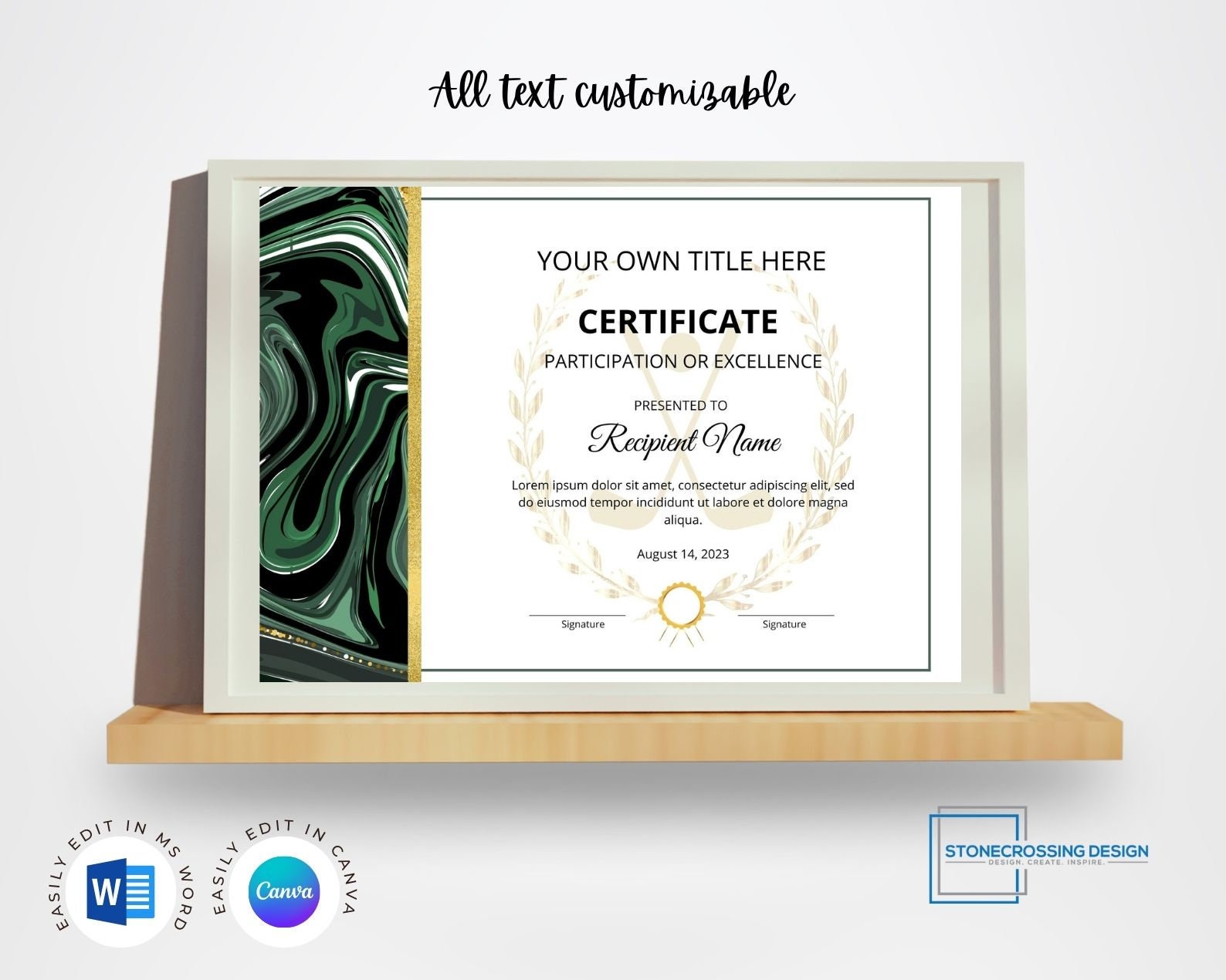 Editable Golf Sports Certificate Template With Photo. Award. Trophy ...