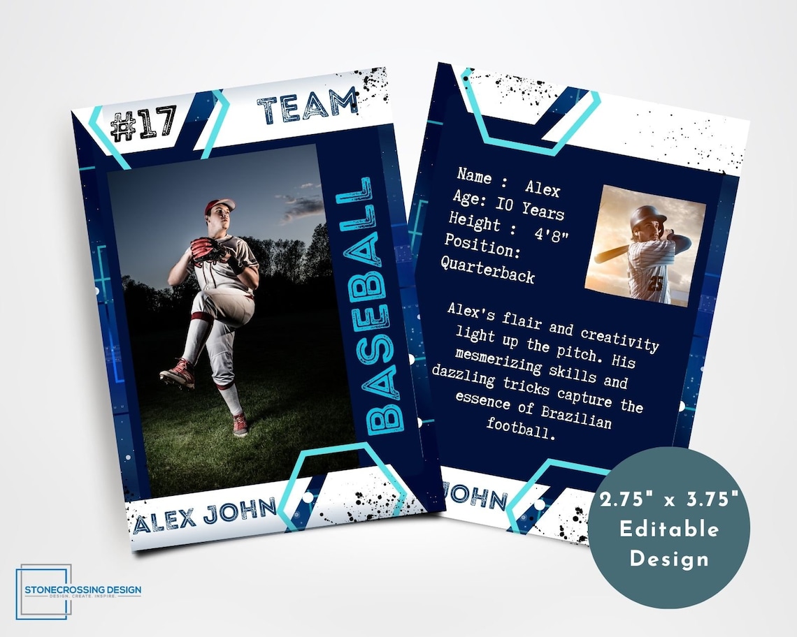 Baseball Trading Card Template Trading Card Template Canva Template ...