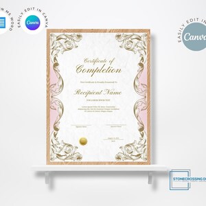 Editable Certificate of Completion Template. Award Template. Printable ...