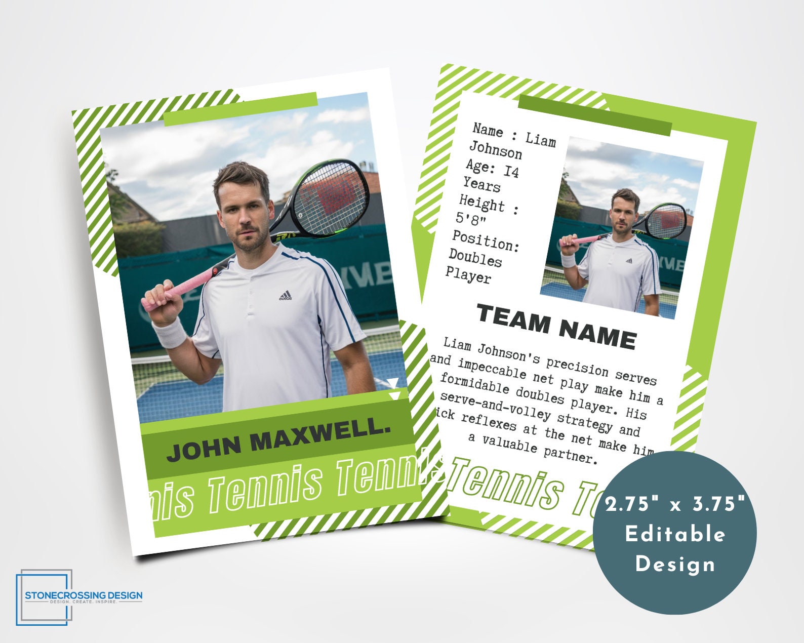 Boys Tennis Trading Card Template | Trading Card Template | Canva ...