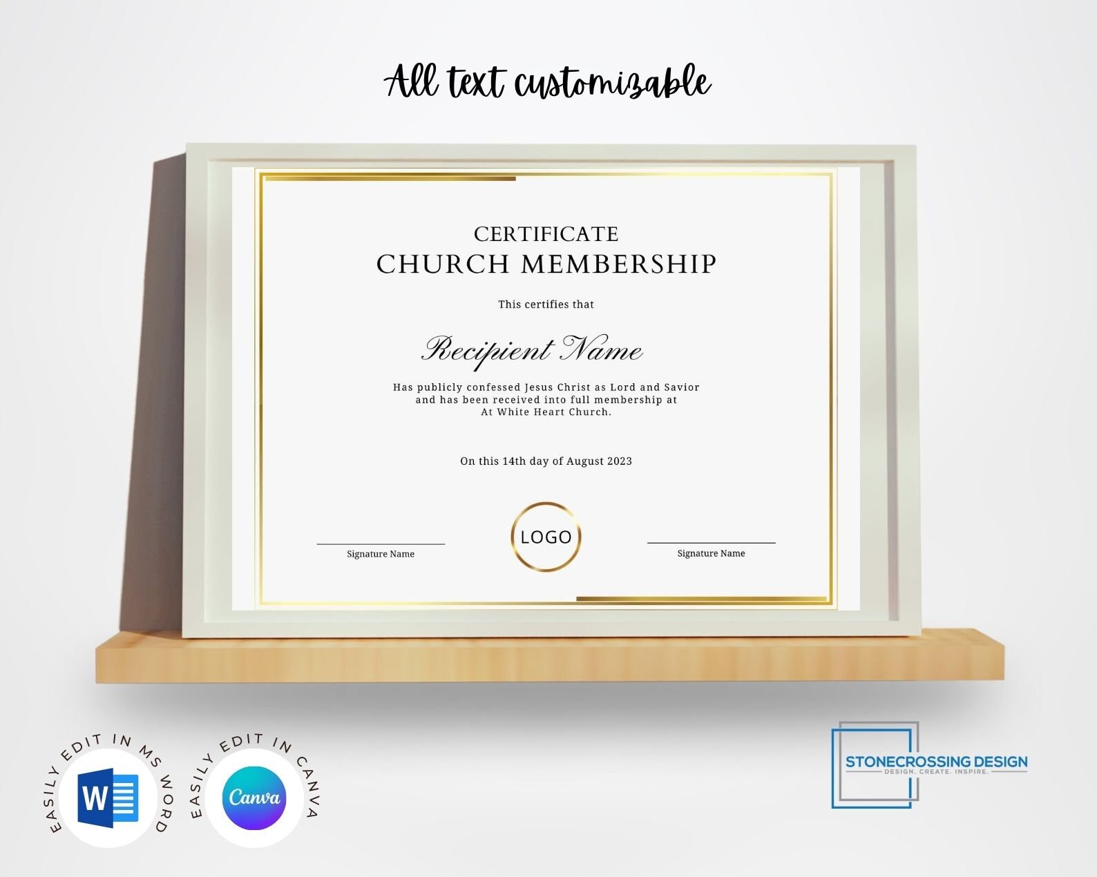Editable Church Membership Certificate. Welcoming You to Our Spiritual ...