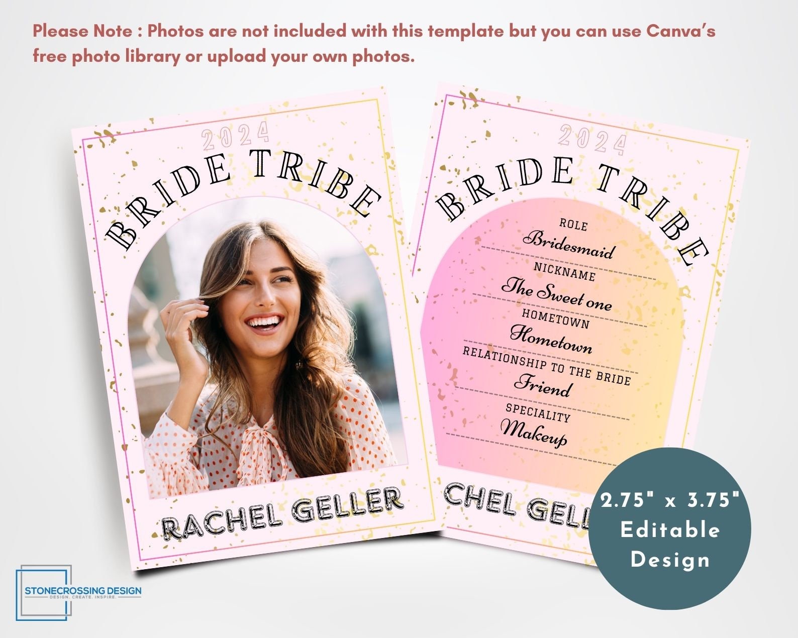 Bride Tribe Trading Card Template Canva Template Editable - Etsy