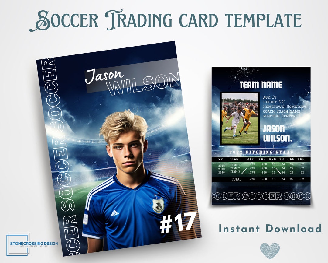 Boys Soccer Trading Card Template | Trading Card Template | Canva ...
