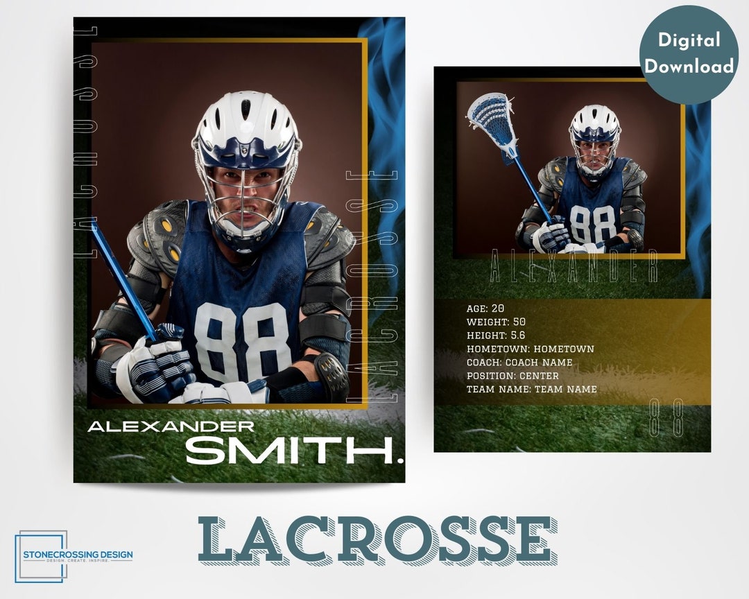 Lacrosse Trading Card Template | Trading Card Template | Canva Template ...