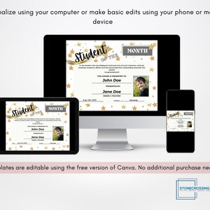 Editable Student of the Month Certificate Template. Student Certificate ...
