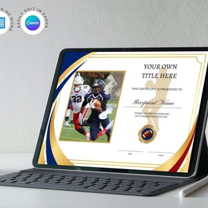 Editable Football Sports Certificate. Recognizing Sporting Excellence ...