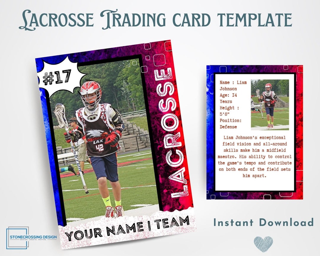 Lacrosse Trading Card Template | Trading Card Template | Canva Template ...