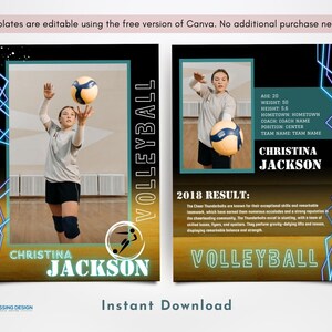 Volleyball Trading Card Template | Trading Card Template | Canva ...