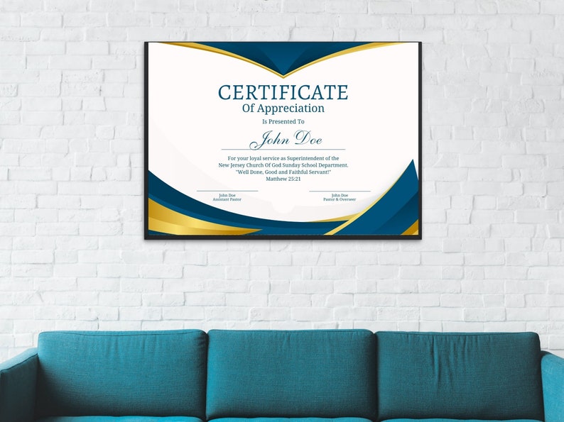 Editable Certificate of Appreciation. Award Template. - Etsy