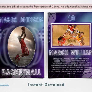Basketball Trading Card Template Trading Card Template Canva Template ...