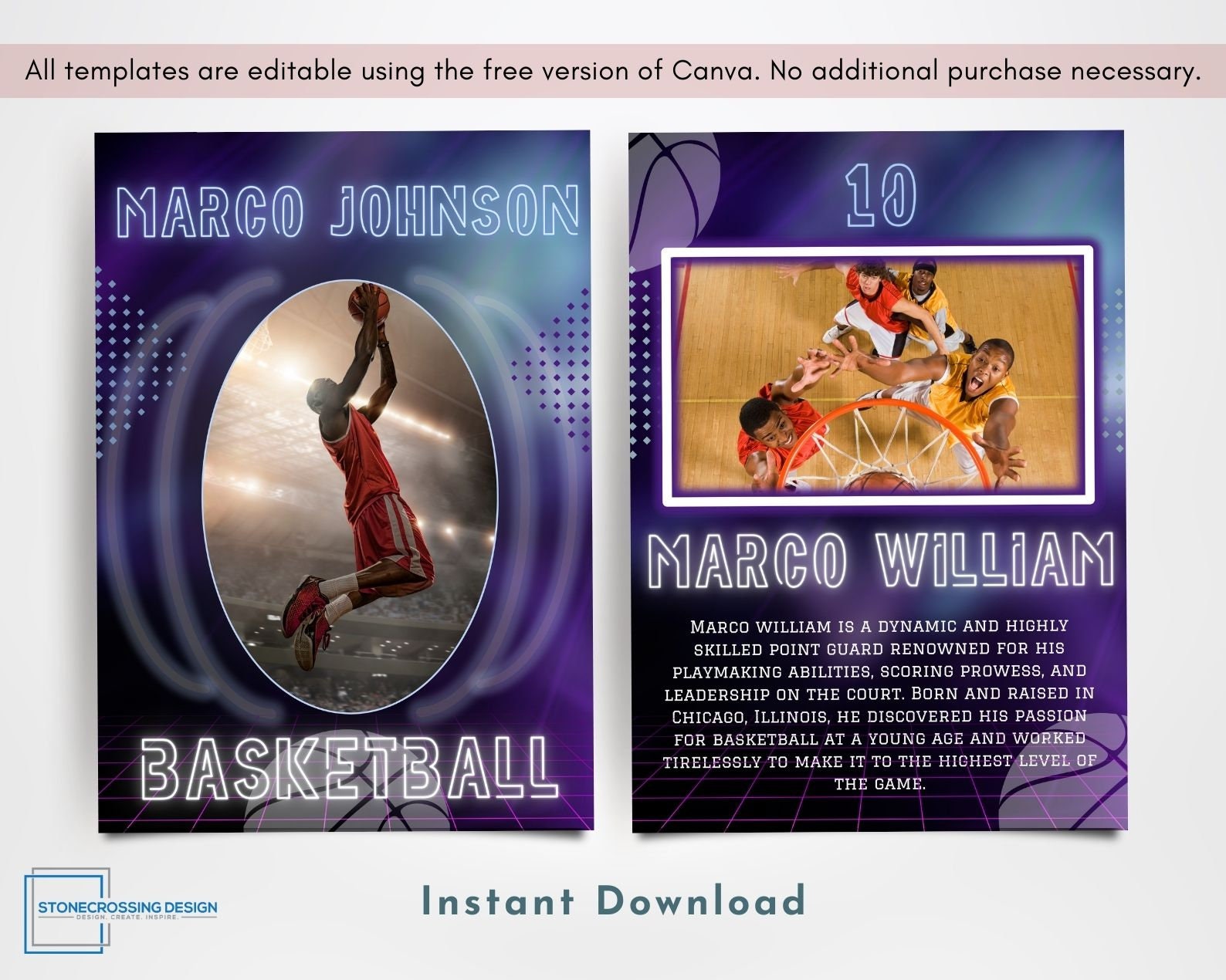Basketball Trading Card Template Trading Card Template Canva Template ...