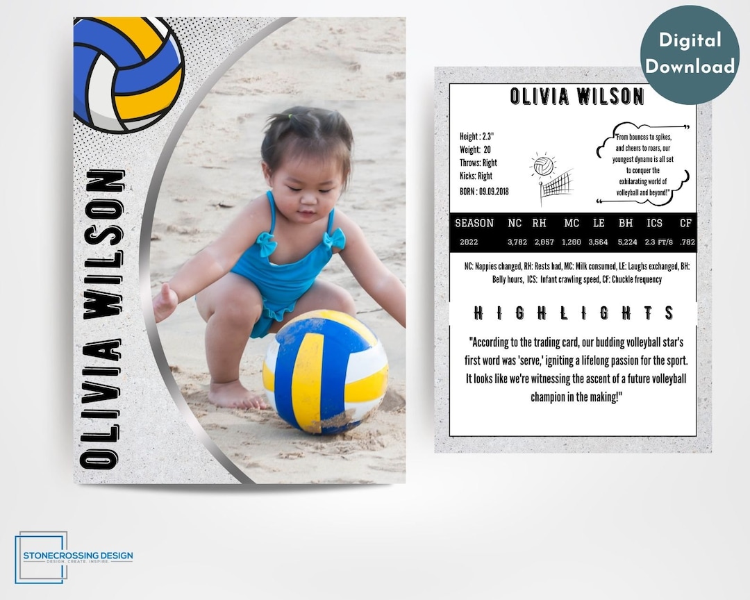 Volleyball Trading Card Template | Trading Card Template | Canva ...