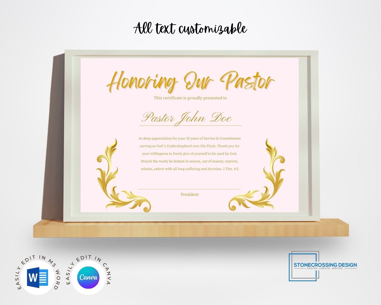 Editable Honoring Certificate. Recognizing Remarkable Contributions ...