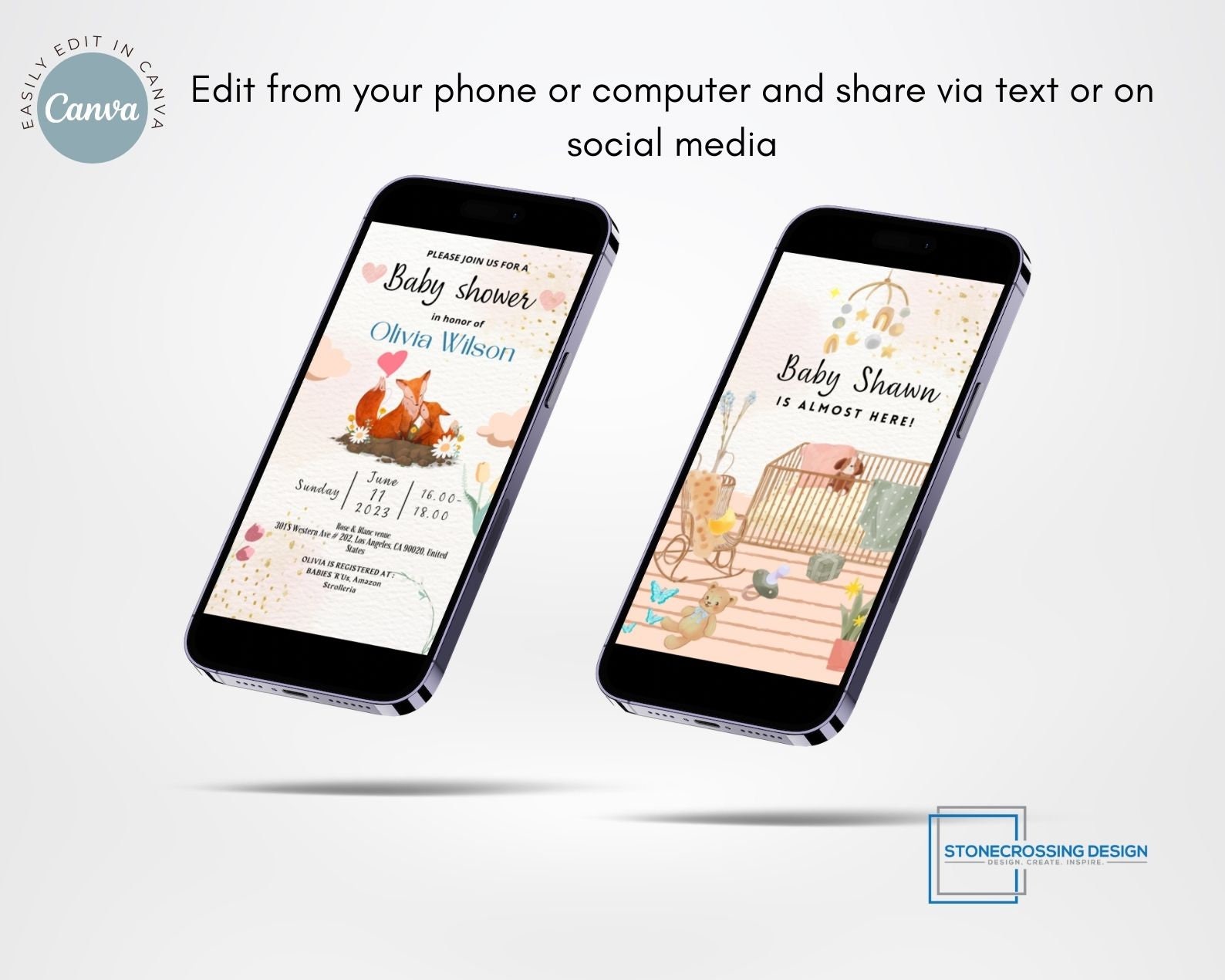 Digital Baby Shower Invitation Electronic Baby Shower Video - Etsy