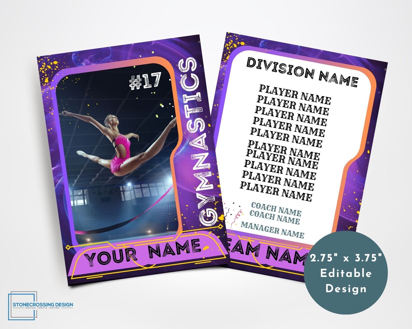 Gymnastics Trading Card Template Trading Card Template Canva Template ...
