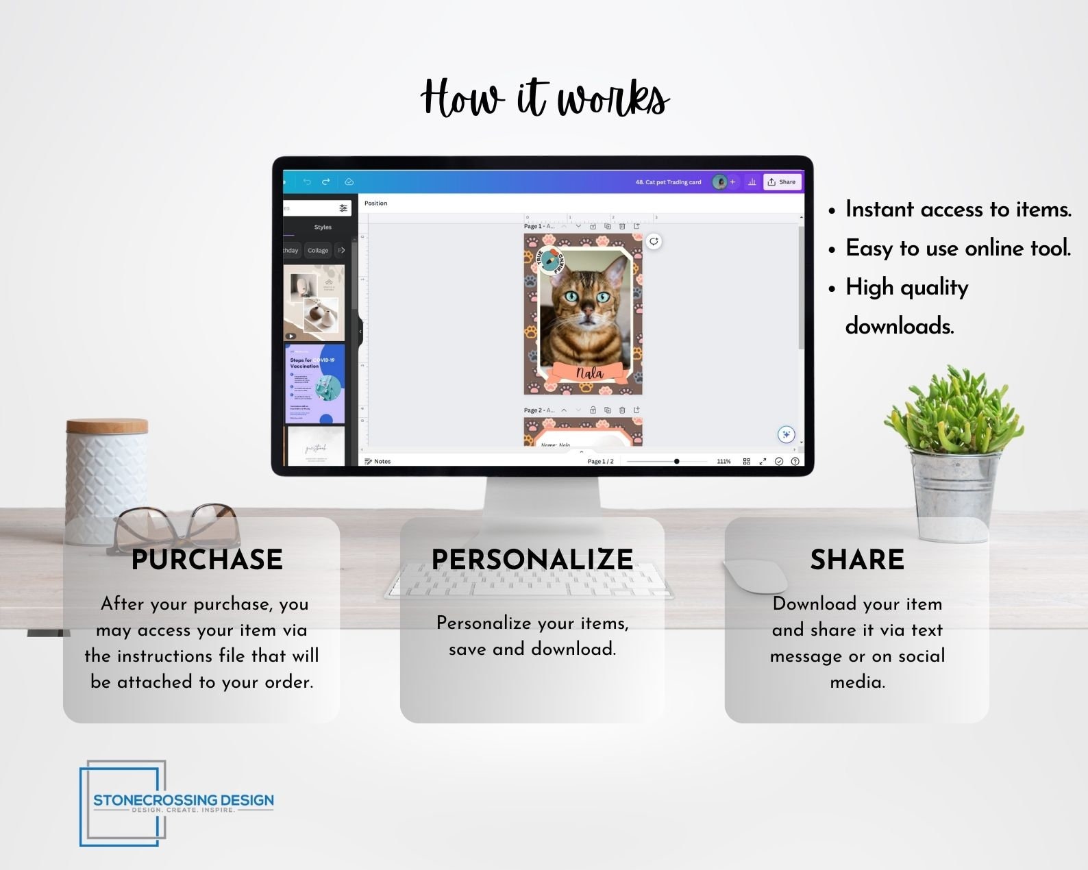 Cat Pet Trading Card Template | Pet Trading Card Template | Canva ...