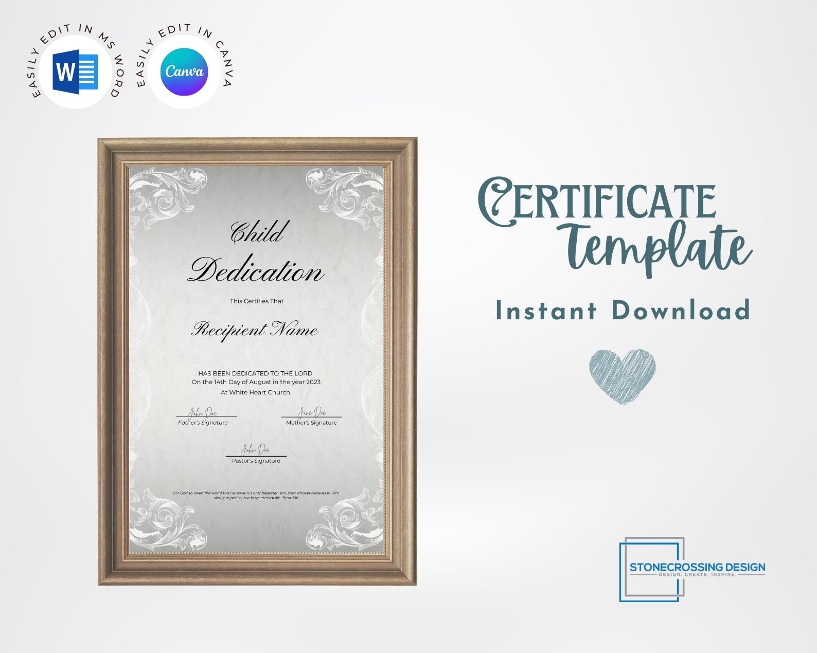 Editable Certificate of Child Dedication Template. Child Dedication ...