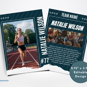 Girls Track and Field Trading Card Template | Trading Card Template ...